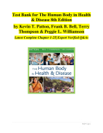 The Human Body in Health & Disease – Test Bank | 8th Edition | Kevin T ...