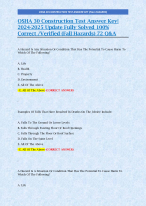 OSHA 30 Construction Test Answer Key| 2024-2025 Update Fully Solved 100 ...