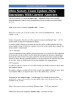 Ohio Notary Exam Update 2024 Questions With Correct Answers - DocMerit