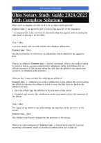 Ohio Notary Study Guide 2024/2025 With Complete Solutions - DocMerit