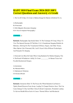 RADT 1010 Final Exam 2024-2025 100% Correct Questions and Answers| +A ...