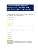 Learn2Serve 360training (Food Manager Exam) 2025/2026 With 100% Correct ...