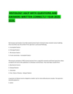 HISTOLOGY ASCP WITH QUESTIONS AND ERS WRITTEN CORRECTLY YEAR 2025- 2026 ...
