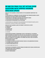 NR 668 CEA FINAL FULL SET ACTUAL EXAM QUESTIONS WITH VERIFIED ANSWERS ...