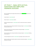 ATI TEAS 7 Math: Real Practice Questions with Clear, Step‑by‑Step ...