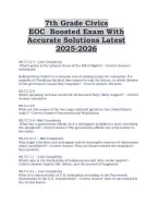 7th Grade Civics EOC Full Review Test With Exact Solutions Latest 2025 ...