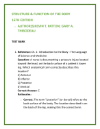 Anatomy & Physiology Test Bank (16th Edition | Patton & Thibodeau ...