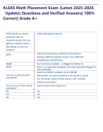 ALEKS Math Placement Exam (Latest 2025-2026 Update) Questions and ...