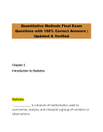 Quantitative Methods Final Exam Questions with 100% Correct Answers ...