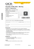 May–June 2025 OCR GCSE Mathematics (9–1) (J560) | Papers 1–6 Foundation ...