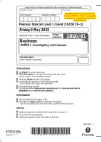 May 2025 Pearson Edexcel GCSE Business (9–1) (1BS0) | Papers 1 and 2 ...