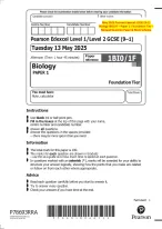 May–June 2025 Pearson Edexcel GCSE Biology (9–1) (1BI0) | Papers 1 and ...