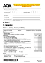 2025 AQA A-Level Spanish (7692) | Papers 1–3 Question Papers and Mark ...
