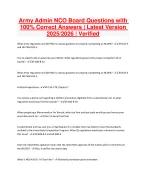 Army Admin NCO Board Questions with 100% Correct Answers | Latest ...