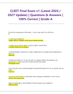 CLEET Final Exam v1 (Latest 2026 / 2027 Update) | Questions and Answers ...