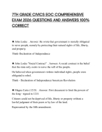 7TH GRADE CIVICS EOC COMPREHENSIVE EXAM 2026 QUESTIONS AND ANSWERS 100% ...
