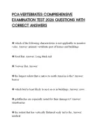 PCA-VERTEBRATES COMPREHENSIVE EXAMINATION TEST 2026 QUESTIONS WITH ...