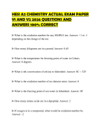 HESI A2 CHEMISTRY ACTUAL EXAM PAPER V1 AND V2 2026 QUESTIONS AND ...