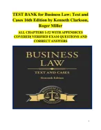 Business Law: Text and Cases (16th Edition) – - DocMerit