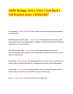 QCAA Biology: Unit 1- Part 1 Test Bank | Full - DocMerit