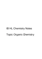 IB HL Chemistry Notes (Organic Chemistry) - DocMerit