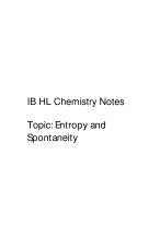 IB HL Chemistry Notes (Entropy and Spontaneity) - DocMerit