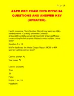 AAPC CRC EXAM 2026 OFFICIAL QUESTIONS AND ANSWER KEY (UPDATED). - DocMerit