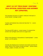 APHY 101 IVY TECH EXAM 1 MIDTERM 2026 OFFICIAL QUESTIONS AND ANSWER KEY ...