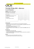 2025 OCR A Level Geography H481/02 Human interactions Combined Question Paper& Final Marking ...