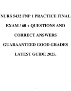 NURS 5432 FNP 1 PRACTICE FINAL EXAM / 60 + QUESTIONS AND CORRECT ANSWERS GUARAANTEED GOOD GRADES ...