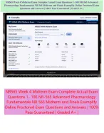 NR565 Week 4 Midterm Exam Complete Actual Exam Questions 1- 100 NR-565 ...