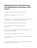 Massachusetts fines and limits permit test 2024 Questions and Answers ...
