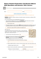 Gizmos Student Exploration: Cell Division Mitosis 2024 Questions and ...