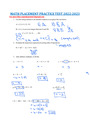 MATH PLACEMENT PRACTICE TEST 2022-2023 - DocMerit