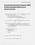 Neonatal Resuscitation Program (NRP) Practice Questions With Correct Answers Newest - DocMerit