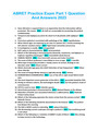 ABRET Practice Exam Part 1 Question And Answers 2023 - DocMerit