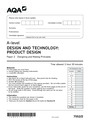 AQA 2022 DESIGN AND TECHNOLOGY: PRODUCT DESIGN A LEVEL QUESTION PAPER 2 ...