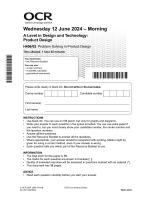 OCR 2024 A Level in Design and Technology: Product Design Paper 2 ...