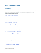 MATH 110 Module 8 Exam (Newest, 2024-2025): Portage Learning (QUESTIONS ...