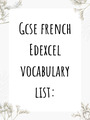 Gcse french edexcel vocabulary list - DocMerit