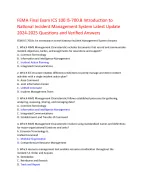 FEMA Final Exam ICS 100 IS-700.B Introduction to National Incident ...