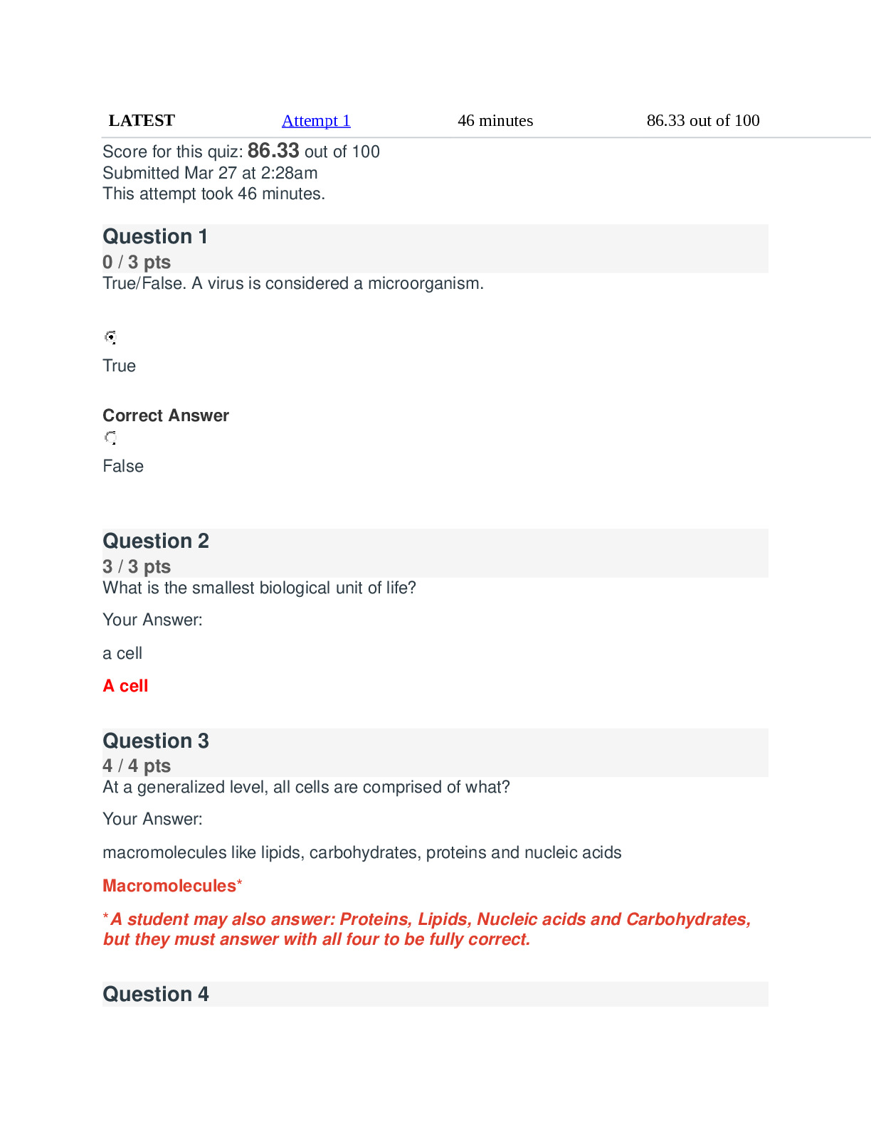BIOD 171 Module 1, 2, 3, 4, 5, 6 Exam(Multi Versions)(Latest updated ...