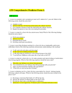 ATI COMPREHENSIVE PREDICTOR FORM A , B & C (Each 180 QUESTIONS WITH ...