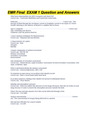 EMR FINAL EXAM STUDY GUIDE ALL 350 QUESTIONS WITH CORRECT VERIFIED ...