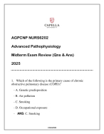 NURS6202 (CU-AGPCNP) Advanced Pathophysiology Midterm Exam (Qns & Ans ...