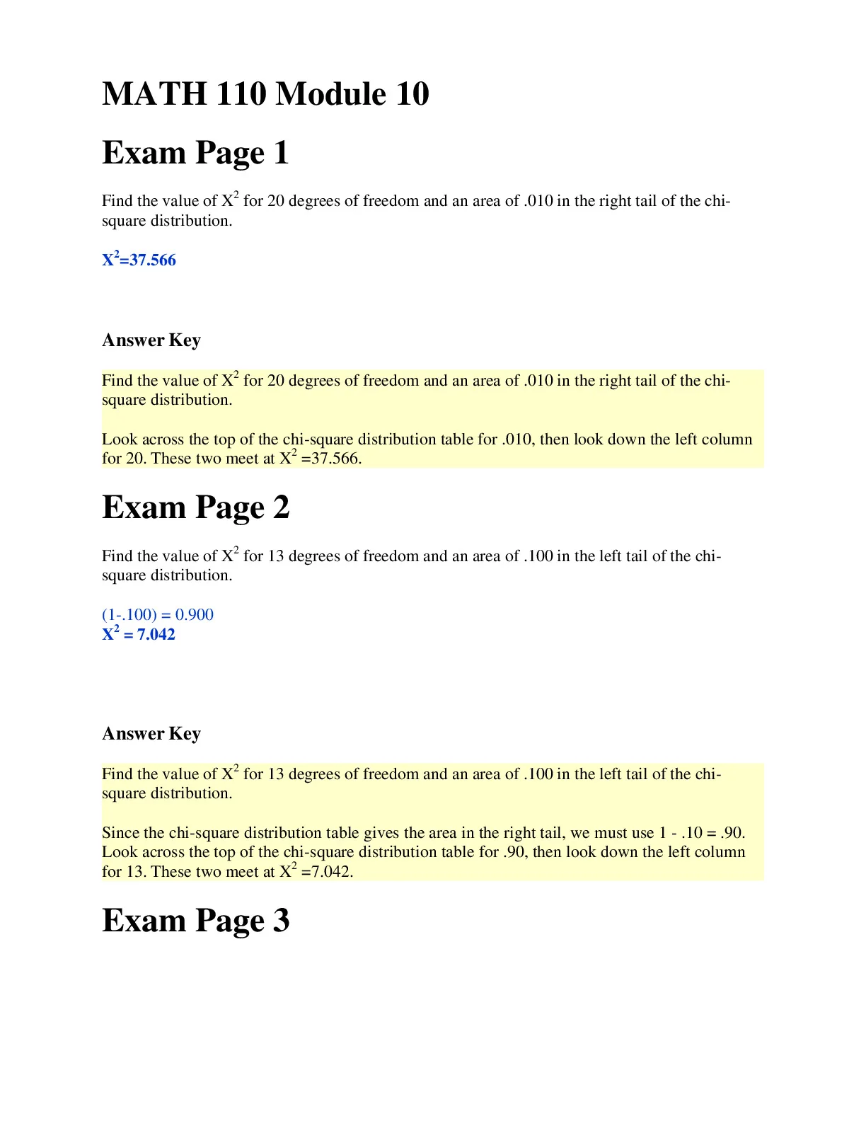 MATH 110 Module 10 Exam (New)(2024): Portage Learning (QUESTIONS and ...
