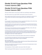 Florida TLSAE Exam Questions With Correct Answers 2025 - DocMerit