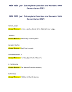 MSP TEST (part 2) Complete Questions and Answers 100- Correct Latest ...