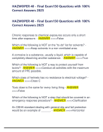 HAZWOPER 40 - Final Exam150 Questions with 100- Correct Answers 2025 ...