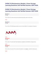 CHEM 210 Biochemistry Module 1 to 8 Exams' & Final Exam Portage ...